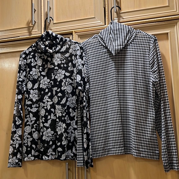 Tops | 2 Large Turtle Neck Sheer Light Feel Tops | Poshmark